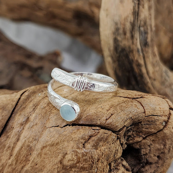 Hammered Silver Adjustable Wrap Rings - 5mm Stones - Little Gypsy's ...